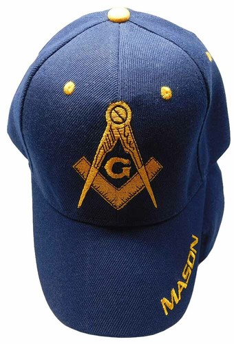 NAVY BLUE EMBROIDERED ADJUSTABLE HAT mason masonic baseball cap | eBay