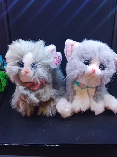 Tyco Kitty Kitty Kittens 1992 Grey White Cat Plush Vtg WITH COLLAR Lot ...