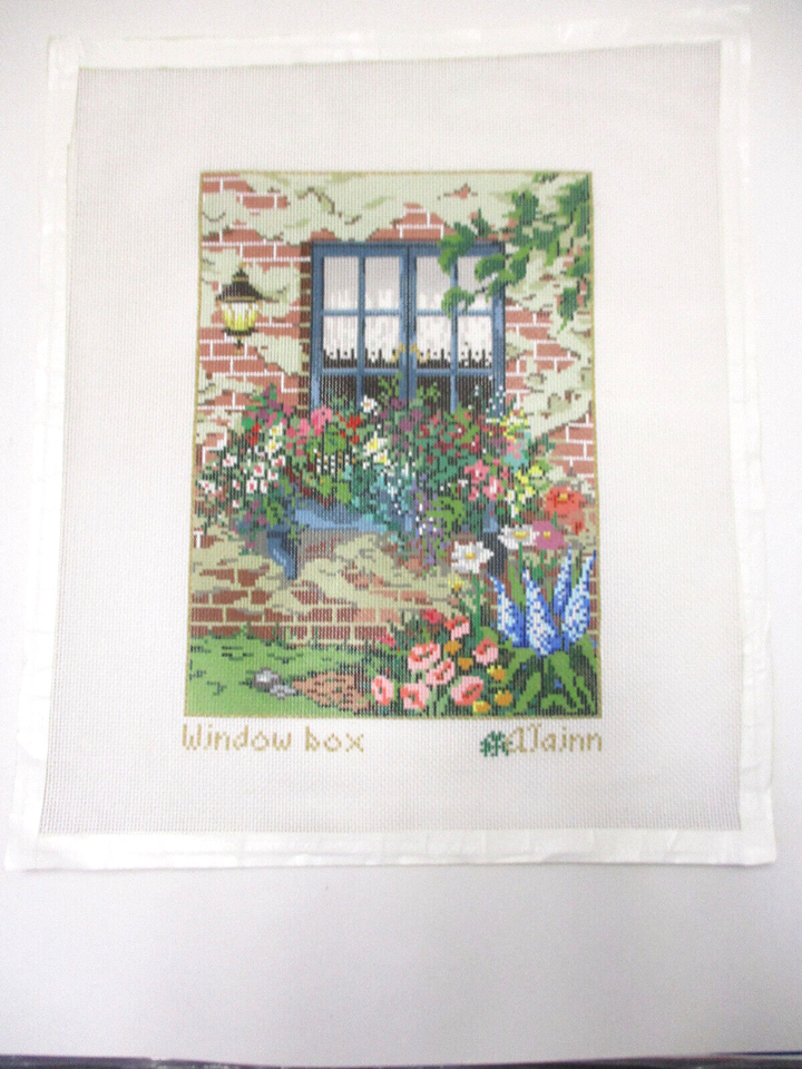 Alainn/Sandra Gilmore Handpainted Needlepoint Canvas Window Box Flowers | eBay