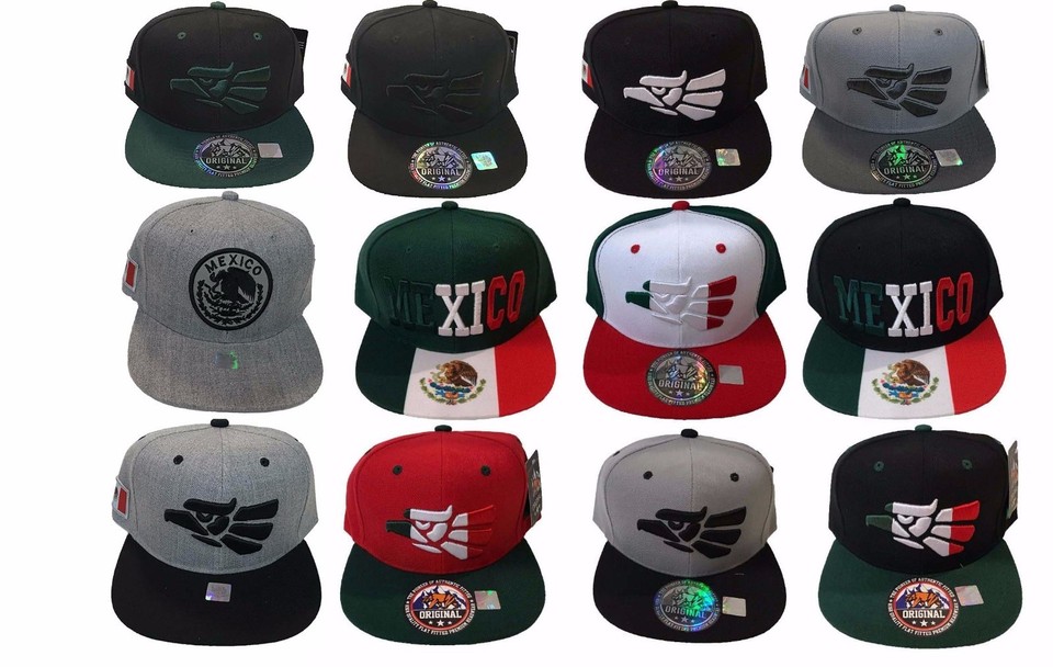 MEXICO Flag Snapback Hat Mexican Eagle Aguila Flag Flat Bill Adult Hat ...