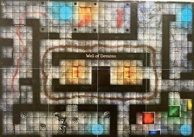 2008 Dungeons & Dragons 30x21 Double Sided Map Well of Demons / Horned ...