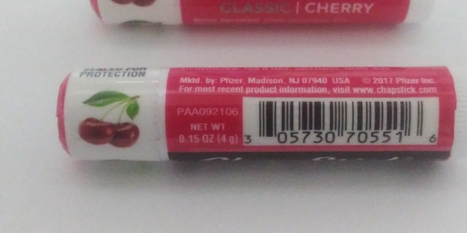 Classic Cherry Chapstick Lip Balm 0.15 Oz. 2 Tubes Standard Size | eBay