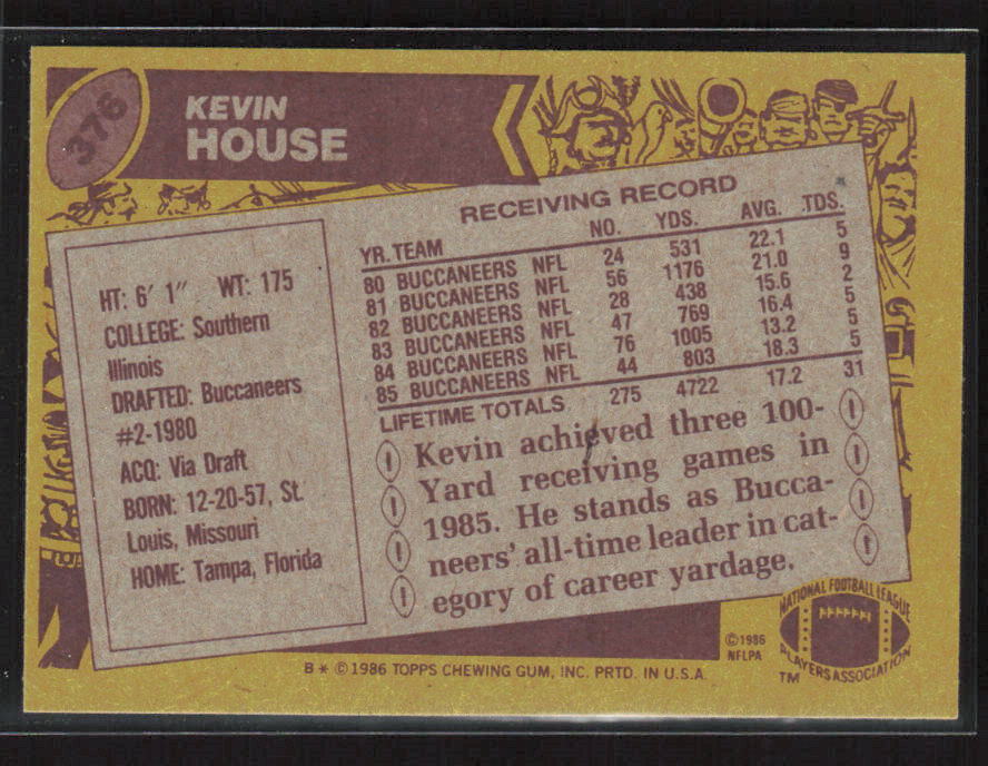 1986 Topps #376 Kevin House Nm/M | eBay