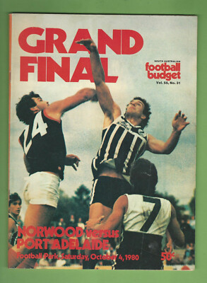 #OO. SANFL FOOTBALL BUDGET MAGAZINE - 4/10 1980, GRAND FINAL | eBay ...