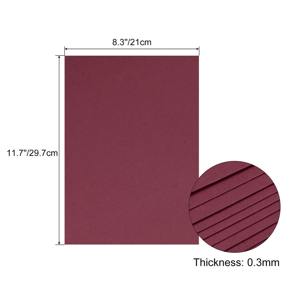 Burgundy Cardstock Paper 10 Pack 8.3x11.7 inch 92lb Solid Color for ...