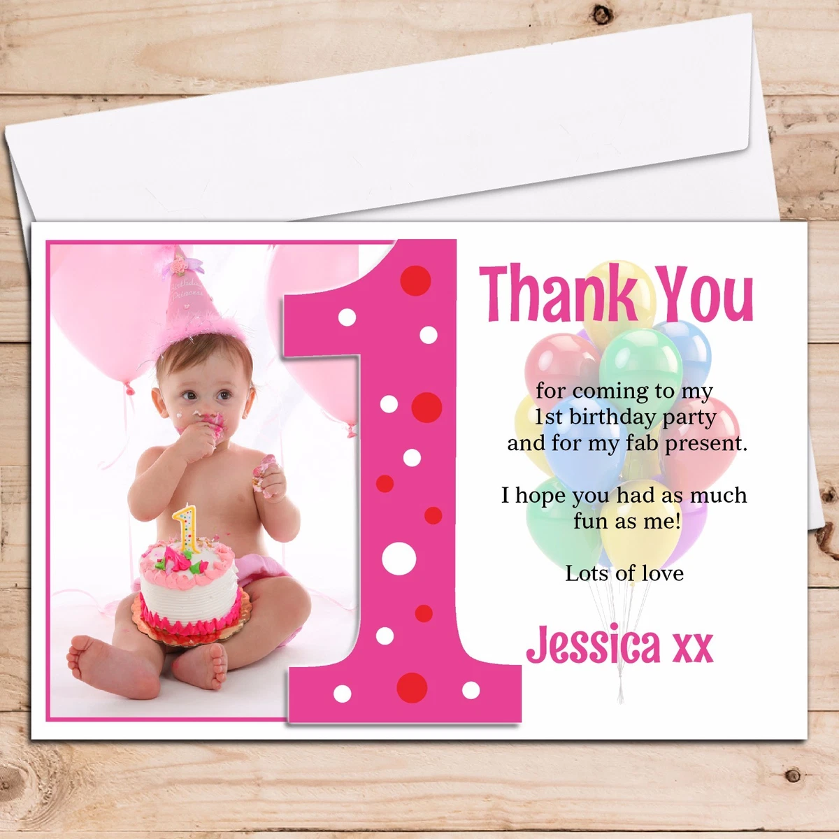 1st Birthday Thank You Cards