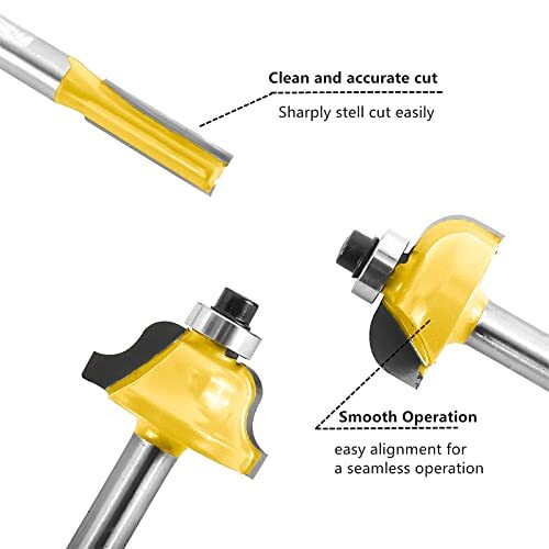 KUNTEC 35 Piece Router Bit Set 1/4-Inch Shank Tungsten Carbide Router ...