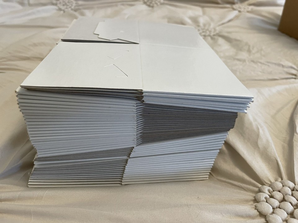 50 U-LINE 4 x 4 x 3" White Deluxe Gift Box Bottoms S-10619B Uline 10619 ...