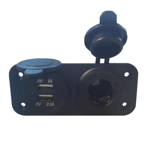 12 Volt Dual USB & Female Cigarette Socket with Flush Mount Plate | eBay