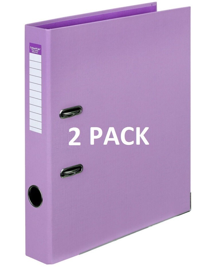 2 PACK / Colour Hide A4 Half Lever Arch File PE Folder/Binder Document ...