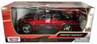 Pontiac Rageous in metallic red, 1:24 scale diecast model, Motormax ...