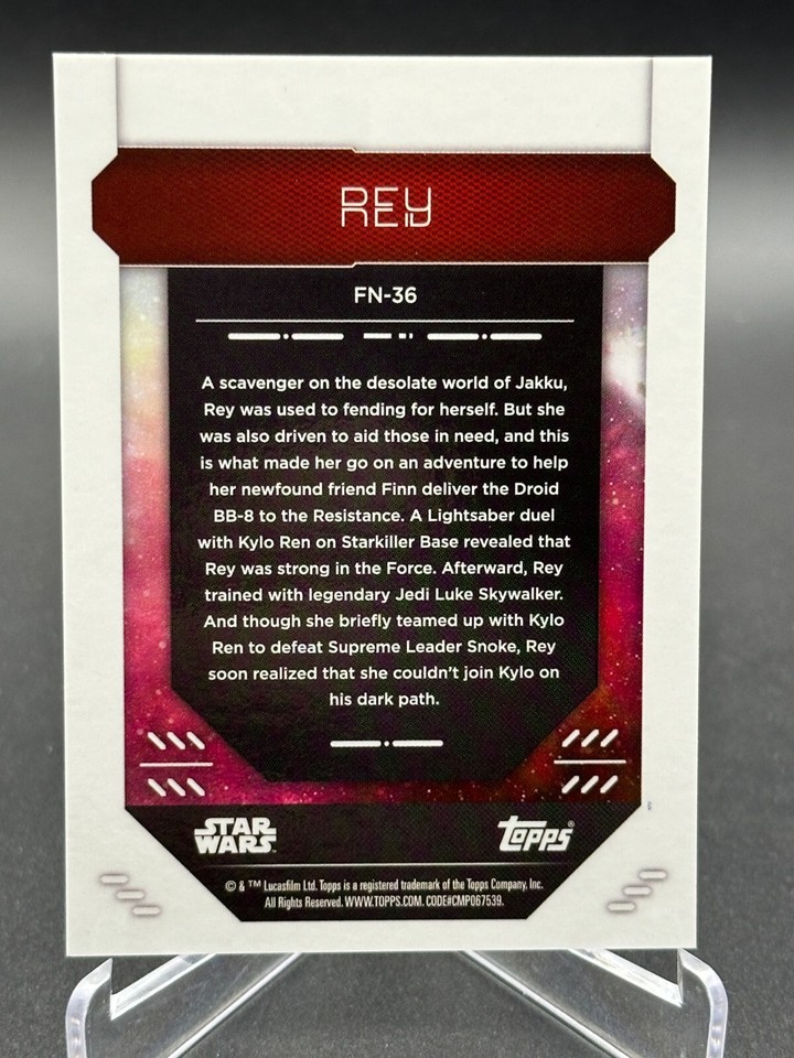 2023 Topps Star Wars Finest Purple Wave Refractor Rey /75 FN-36 | eBay