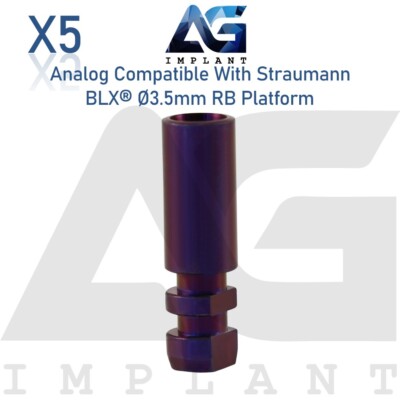 5 Straumann BLX® Compatible Dental Fixture Analog 3.5mm Titanium RB ...