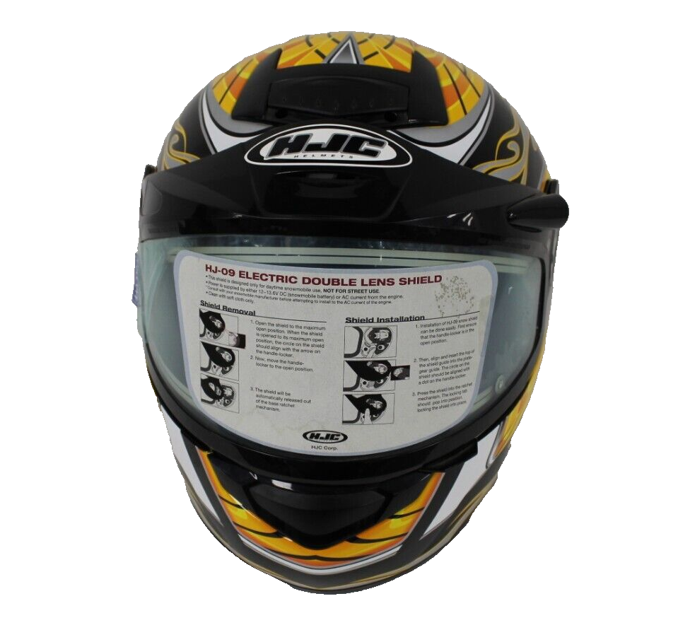 HJC CS-R1 FLARE MC3 SNOWMOBILE HELMET ELECTRIC SHIELD XS YELLOW 093-931 ...