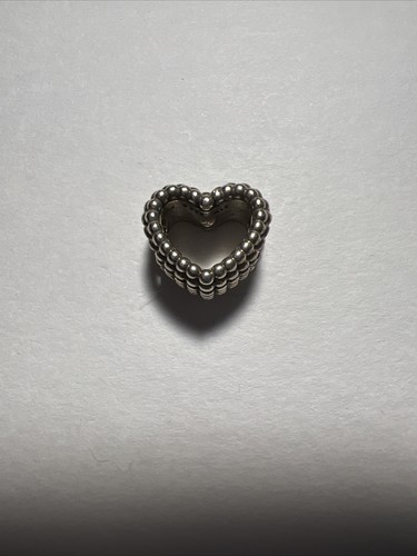 AUTHENTIC PANDORA BEADED OPEN HEART CHARM sterling silver #797516 | eBay
