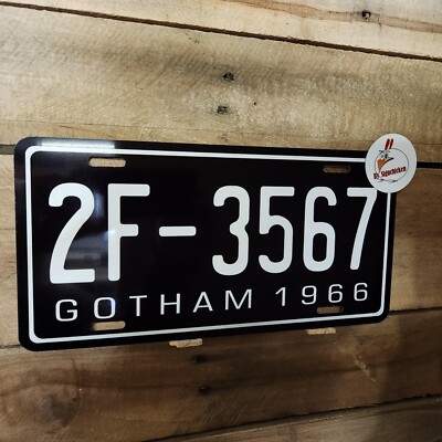 Batman, 1966 Batmobile / BATMAN -ALL ALUMINUM Prop License Plate 2F ...