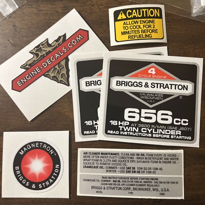 Briggs & Stratton Engine 16-hp 656cc 86-91 Shroud Labels engine-decals ...