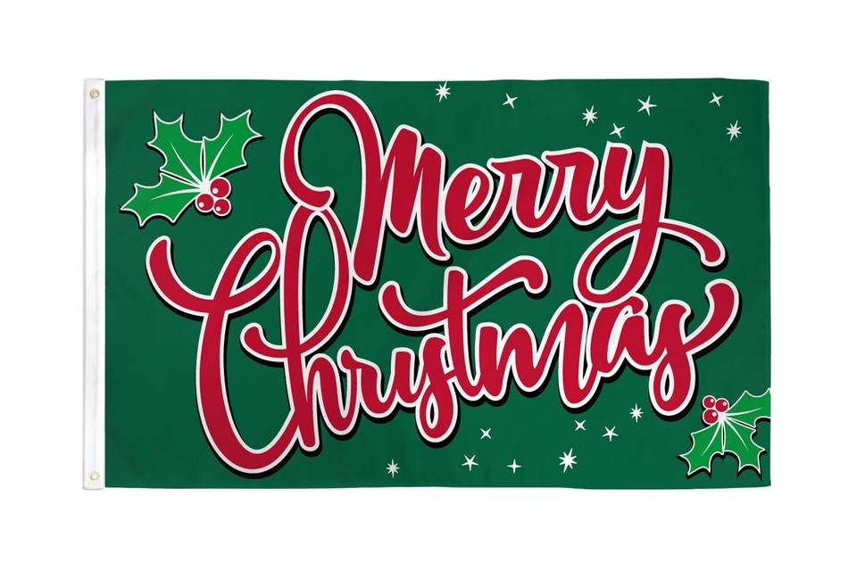 Merry Christmas Flag 3x5ft Holiday Flag Happy Xmas Christmas Sparkles ...
