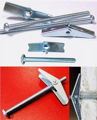 M5 X 50mm CAVITY TOGGLE HOLLOW WALL FIXINGS SCREWS BOLT PLASTER BOARDS ...