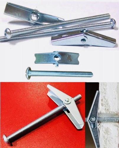 M5 X 50mm CAVITY TOGGLE HOLLOW WALL FIXINGS SCREWS BOLT PLASTER BOARDS ...