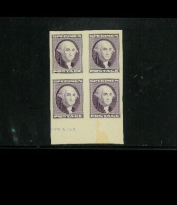 USA Peckmore Essay/Specimen Test Stamp in Imperforate Blk.of 4. 200.00 ...