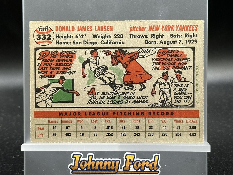 1956 Topps #332 Don Larsen EX VIN | eBay