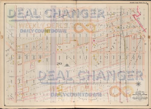 1899 BROOKLYN CADASTRAL MAP OCEAN NOSTRAND FLATBUSH AVE J K I H G F E ...