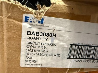 EATON BAB3080H BREAKER 3POLE 80A 240V BOLT ON NEW READY TO SHIP | eBay
