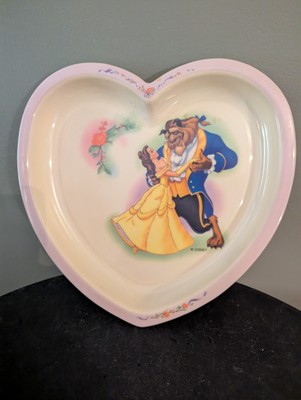 Vintage Elandia Disney Beauty And The Beast Heart Shaped Child's Plate ...