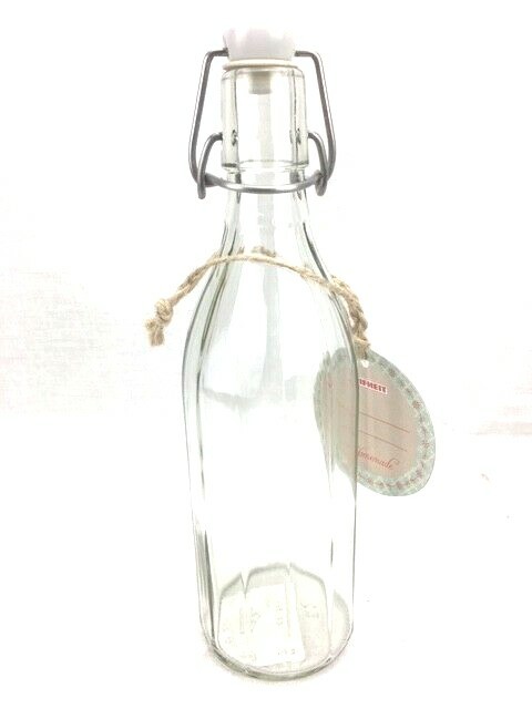 Leifheit Reusable 500ml Glass Bottle With Shackle Lock Stopper Durable ...