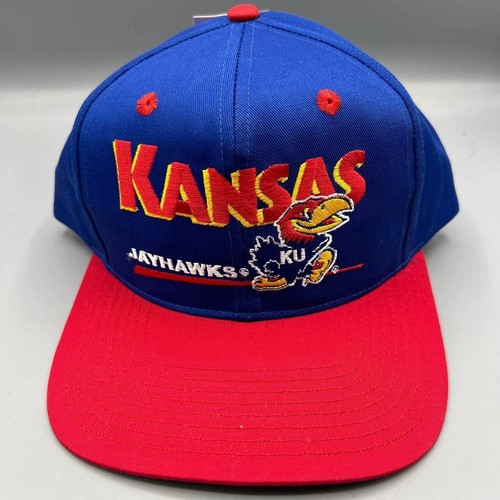 Vintage Kansas Jayhawks Hat Men Blue Red NCAA Snap Back Cap New | eBay