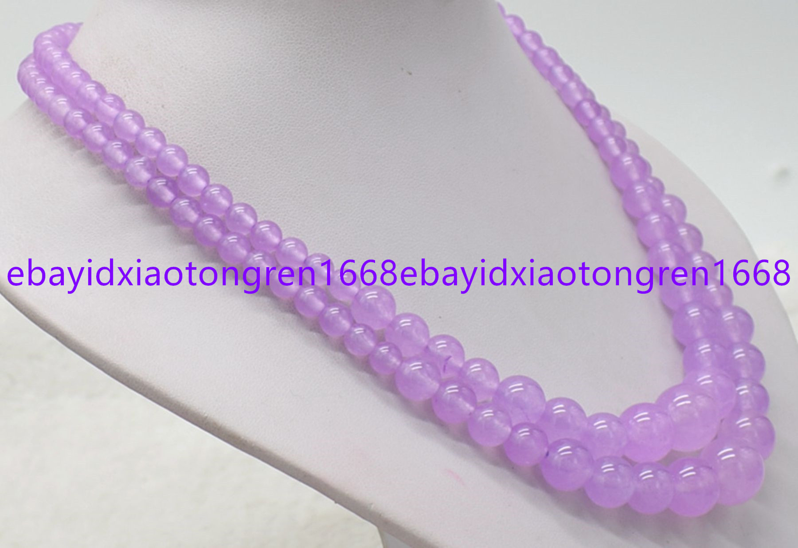 2 Rows 6-14mm Natural Purple Alexandrite Round Gemstone Beads Necklace ...