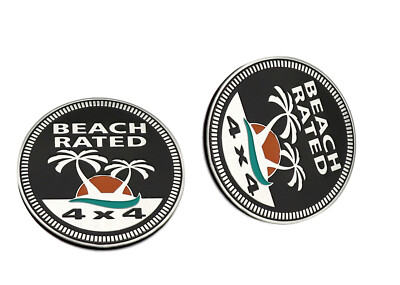 2x BEACH RATED Hawaii Emblem Metal Badge 4x4 Fit For Universal Car Auto ...