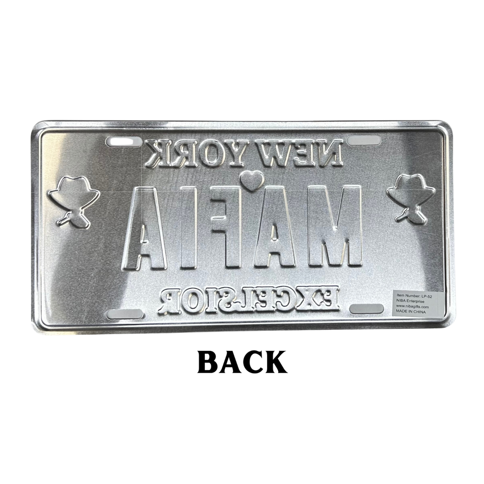 NEW YORK- MAFIA: Souvenir License Plate for Art, Craft, Gift ...