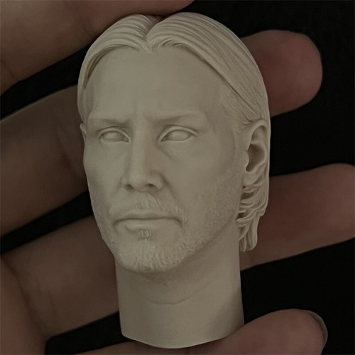 1/6 Keanu Reeves John Wick Head Carving Unpainted White Sculpture for ...
