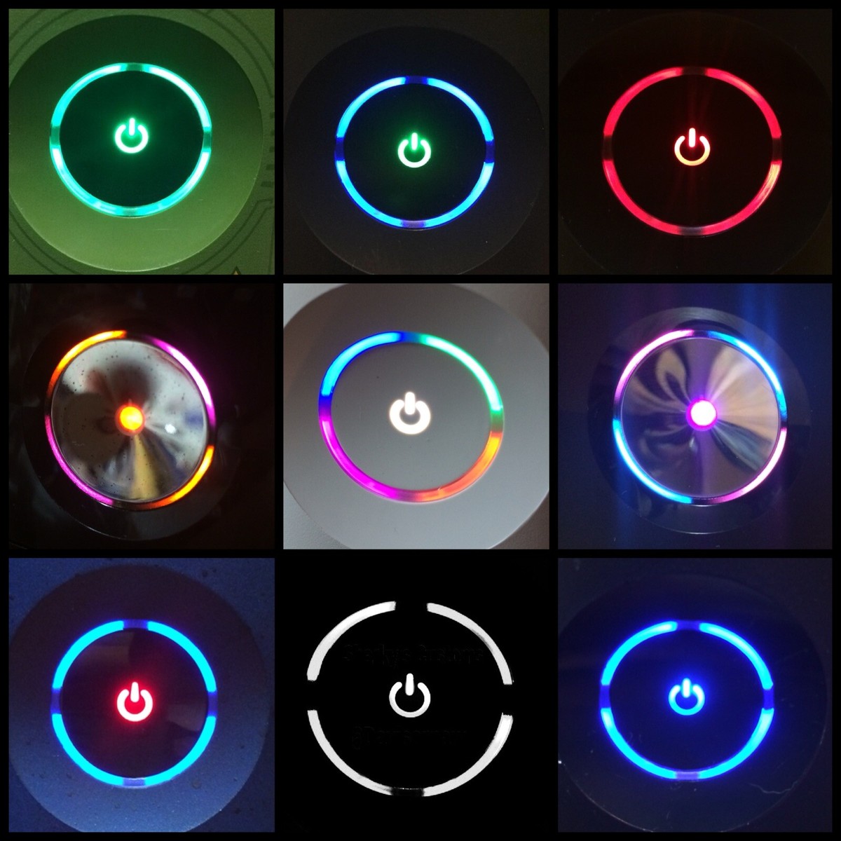 Xbox 360 Power Button Red CUSTOM XBOX 360 Slim Red / Blue Ring Of