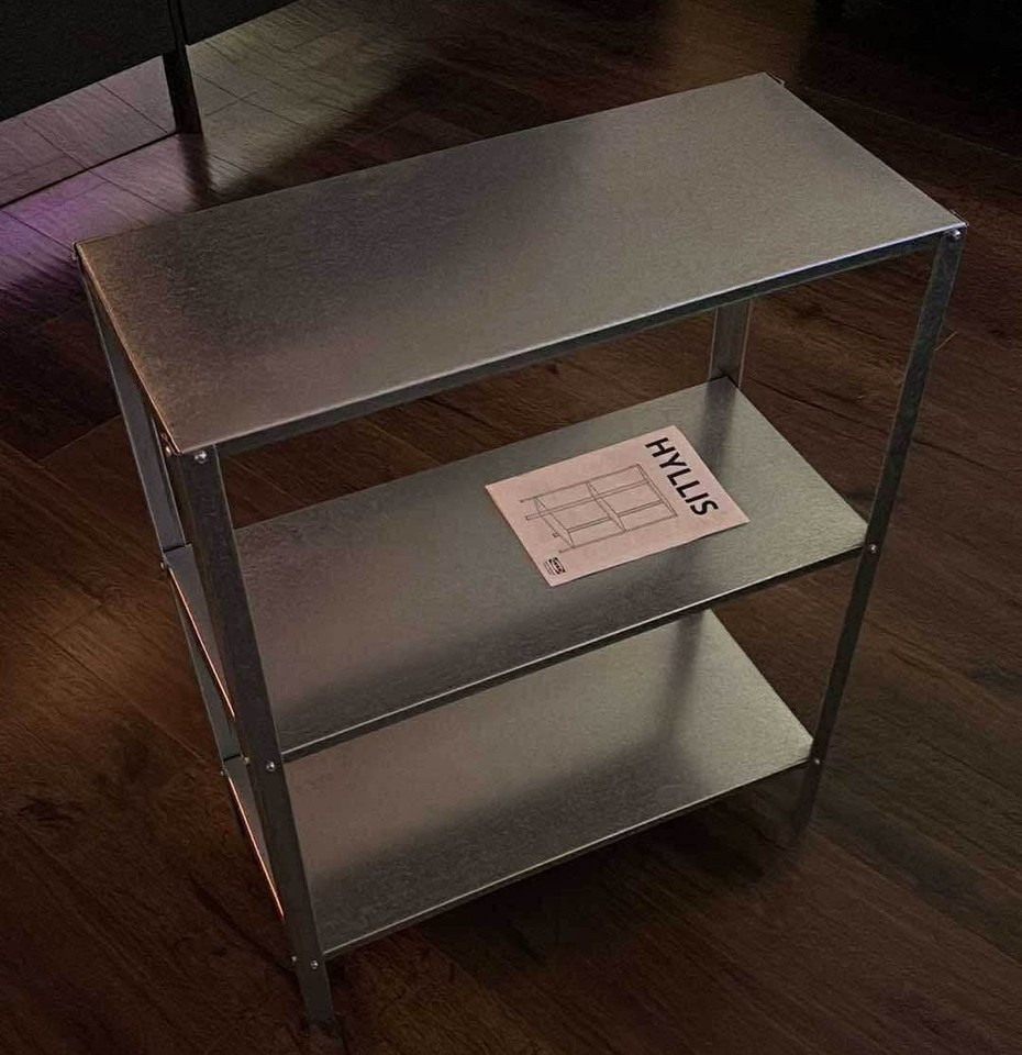IKEA HYLLIS 3 Tier Shelving Unit In or Outdoor Galvanised Steel | eBay UK