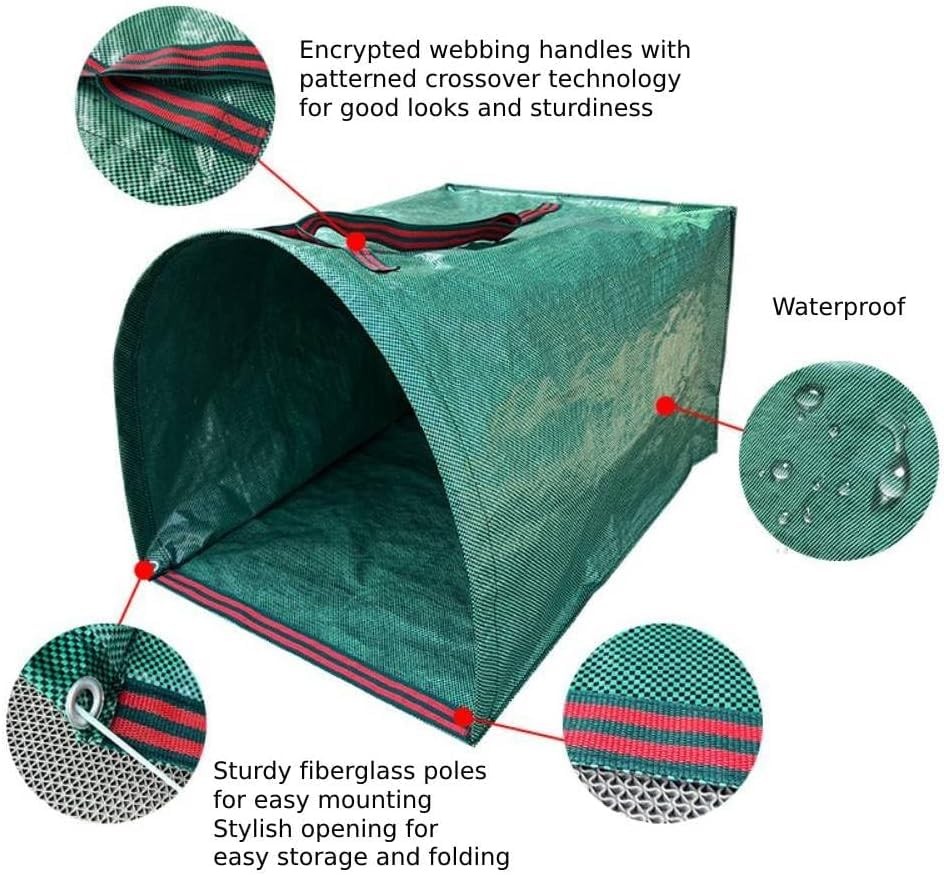 Collapsible Yard Waste Leaf Bag Holder Reusable Garden Debris Trash ...