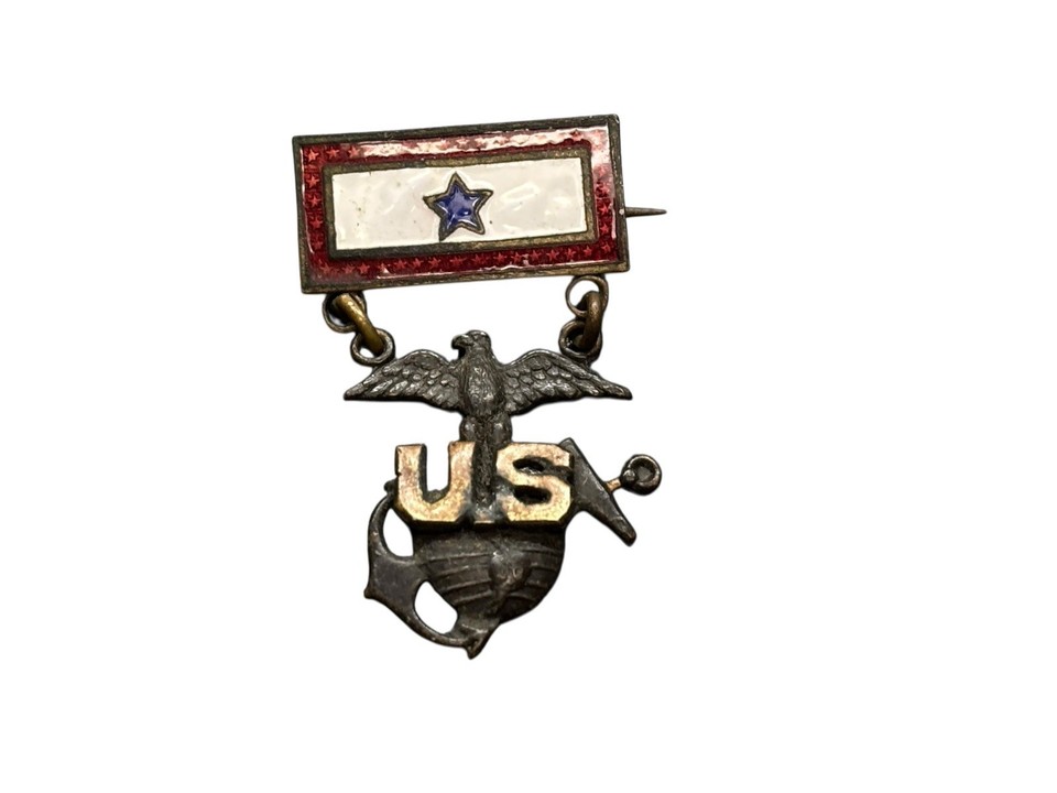 WW1 USMC EGA / Son In Service 2 Piece Sweetheart Pin Marine Corps WW2 ...