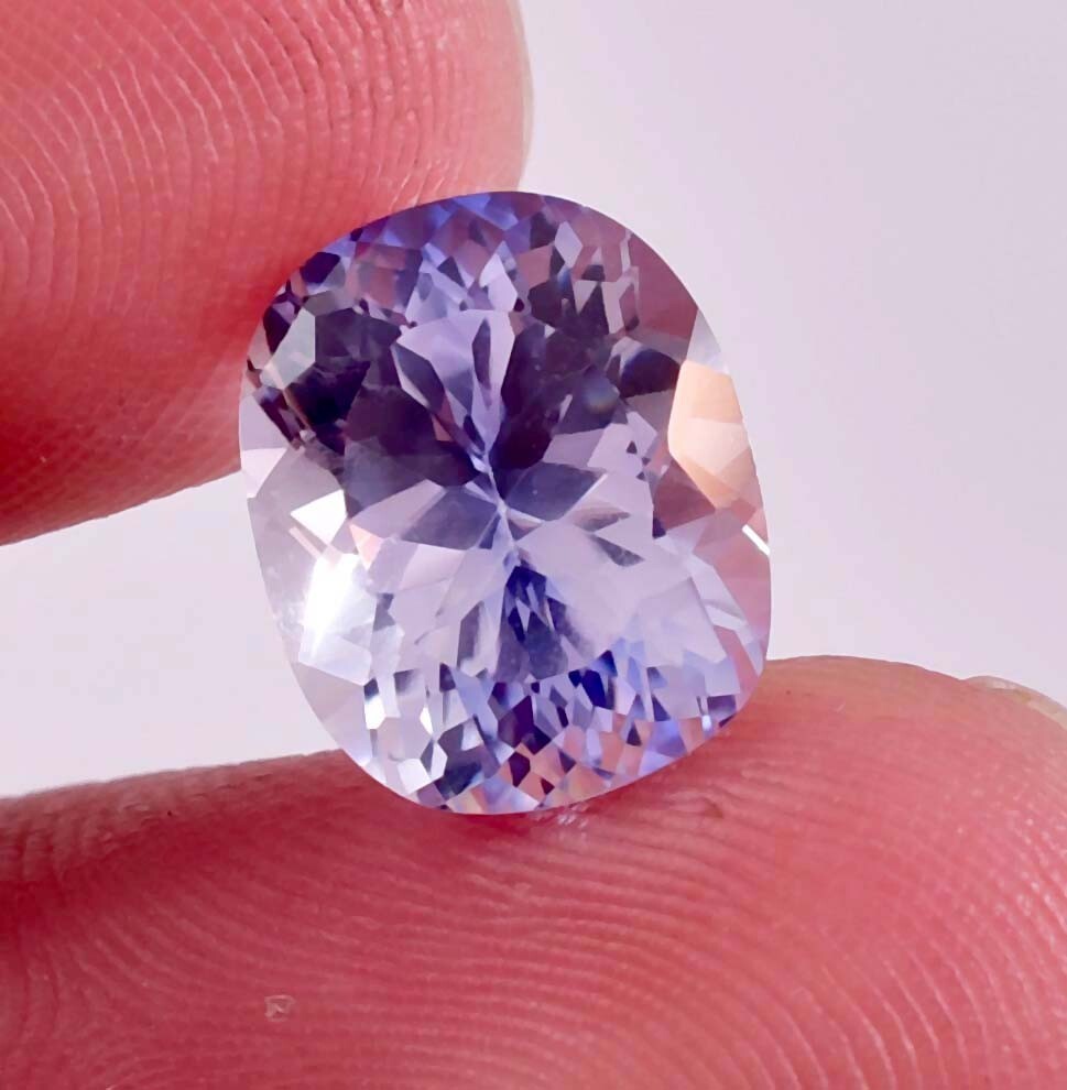 12 x 10 mm Flawless 7.95 Ct Natural Blue Namibia Jeremejevite GIT ...