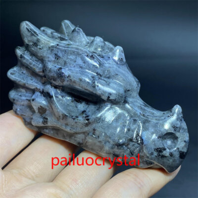 1pc Natural Spectrolite Dragon Skull Quartz Crystal Skull Reiki Healing ...