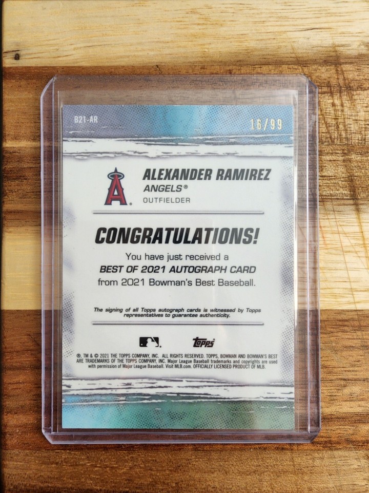 Bowmans Best Topps Certified Autograph Issue Alexander Ramirez B21-AR ...