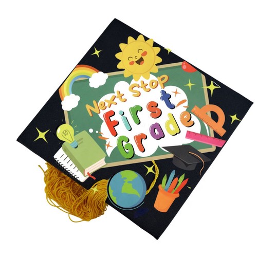 Kindergarten Child Graduation Cap w/Tassel & Next Stop First Grade ...