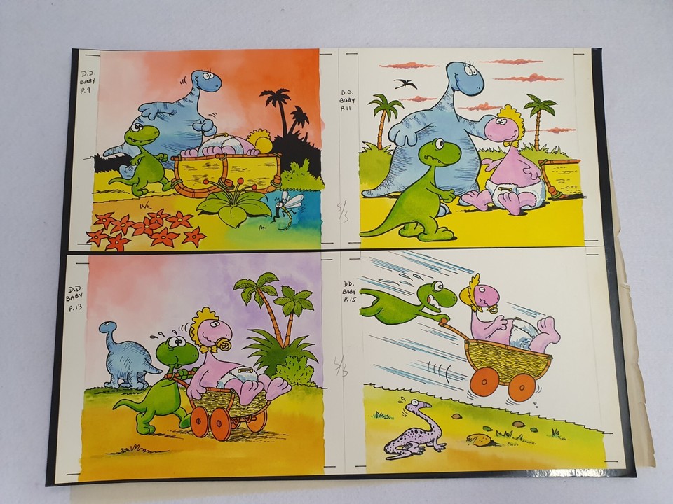 Vintage 1980's Mike Higgs Dopey Dinosaur Original Colour Artwork FULL ...