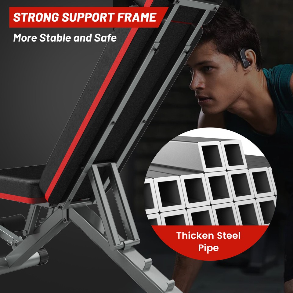 Home Foldable Dumbbell Bench Weight Training Fitness Incline Bench ...