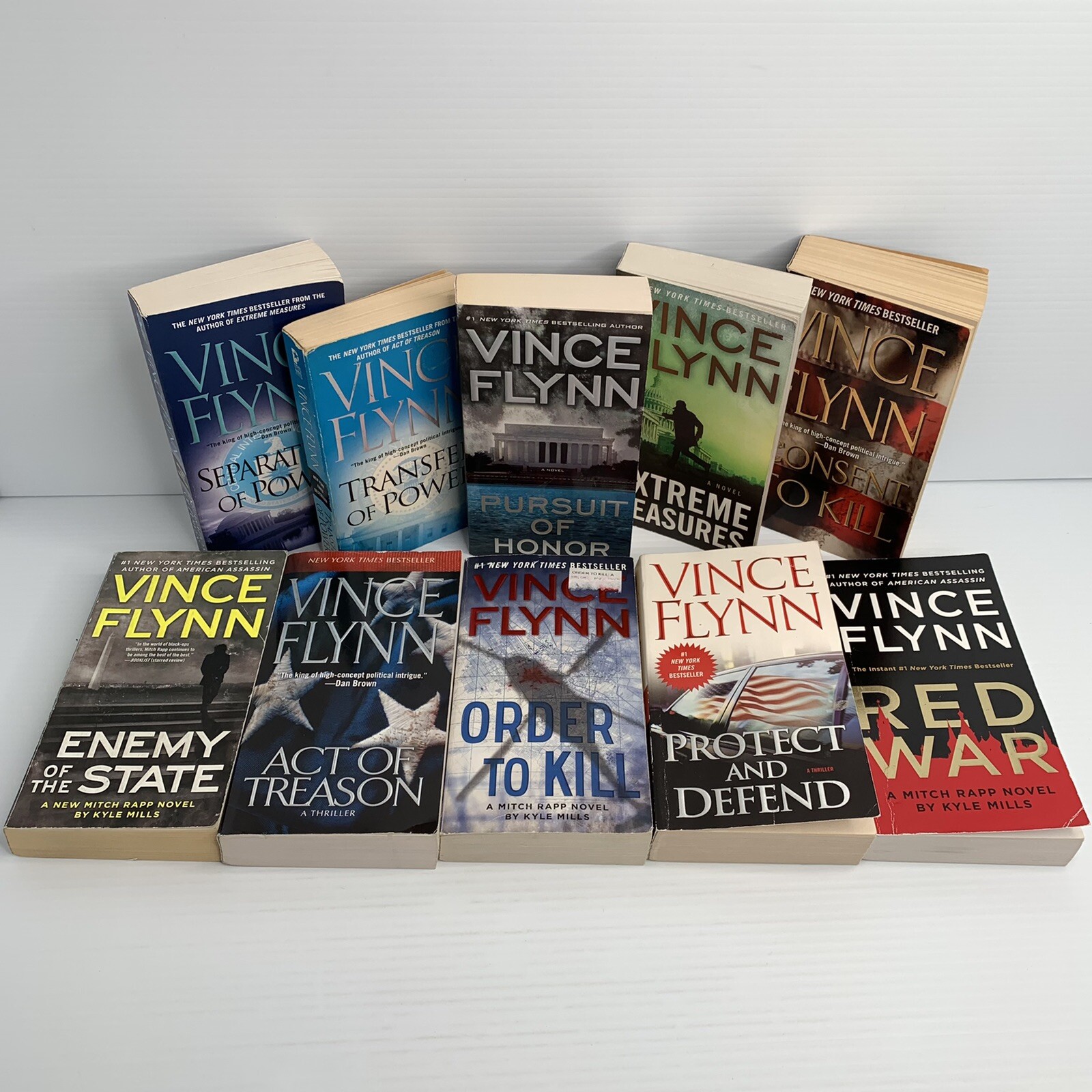 Vince Flynn Lot of 10 Political Thrillers Mitch Rapp novels Books 3 5 8 ...