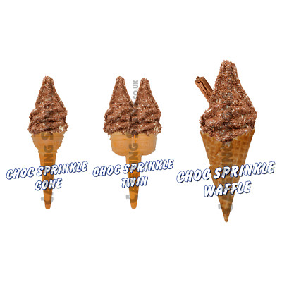 Choc Sprinkles Whippy Ice Cream Cone Stickers Set of 3 - Single, Twin ...