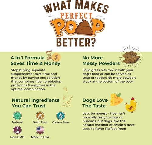 Perfect Poop Digestion & General Health Supplement for Dogs: Fiber ...