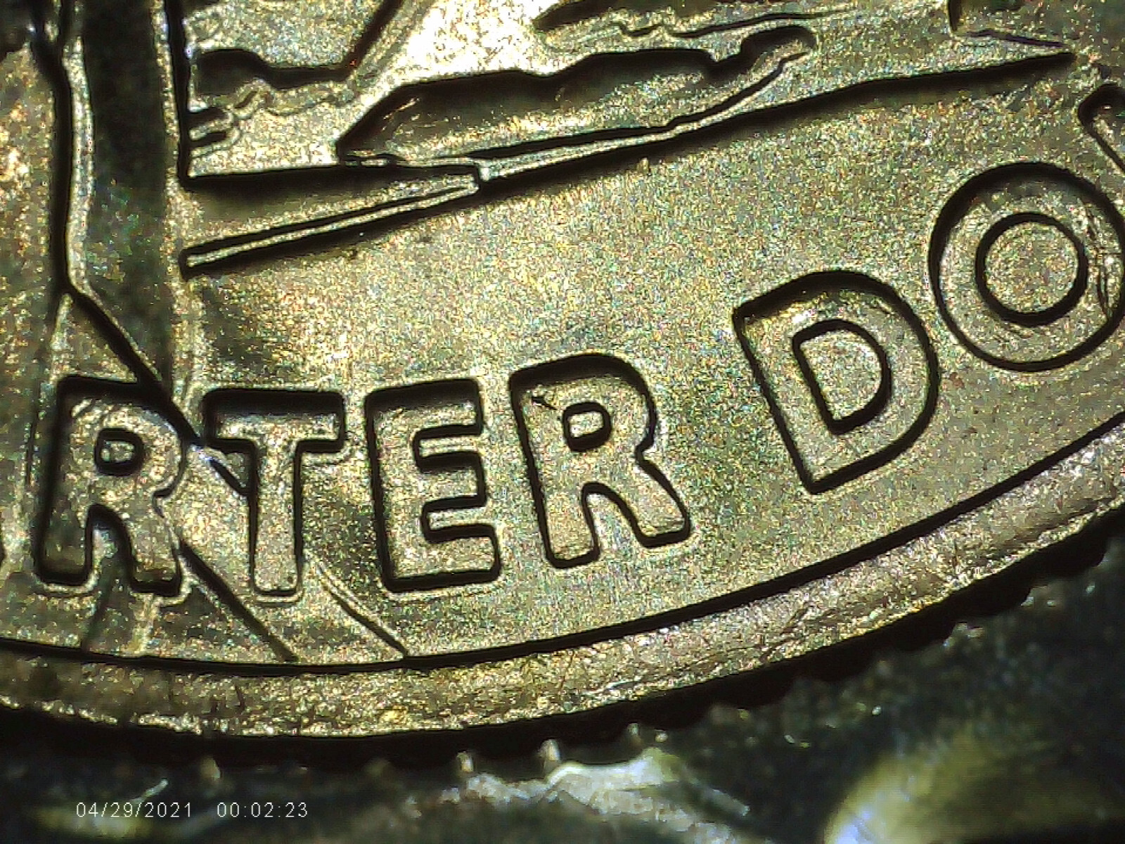 2021-D Washington Quarter, DDO, DDR, Filled in die chip in Delaware ...