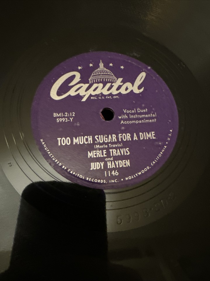 Capitol 78 RPM Merle Travis & Judy Hayden - Spoonin Moon 1146 E COUNTRY ...